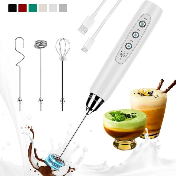 Milk Frother Handheld Rechargeable, Frother Wand Drink Mixer Electric ...