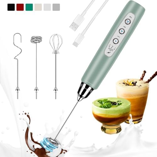 Milk Frother Handheld Rechargeable, Frother Wand Drink Mixer Electric ...
