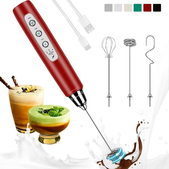 Milk Frother Handheld Rechargeable, Frother Wand Drink Mixer Electric ...