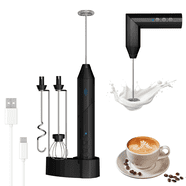 PowerLix Handheld Milk Frother Complete Set with Stainless Steel Stand ...