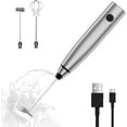 Milk Frother Handheld Whisk Coffee Frother Mixer with 2 Stainless ...
