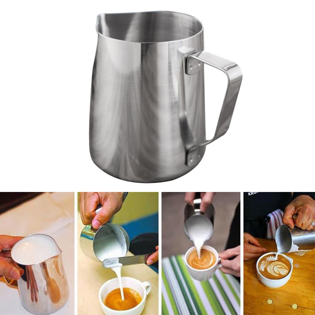 Milk Frother Steamer Cup, Stainless Steel Coffee Tools Cup, Foam Making ...