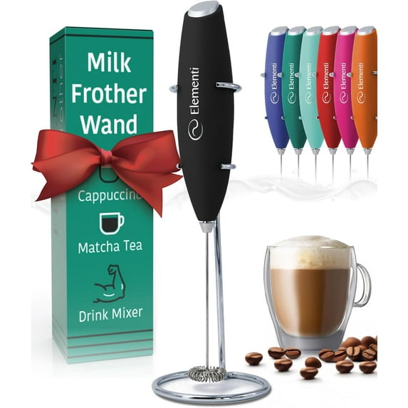 Milk Frother Wand & Electric Stirrer with Stand - Turbo Coffee Handheld ...