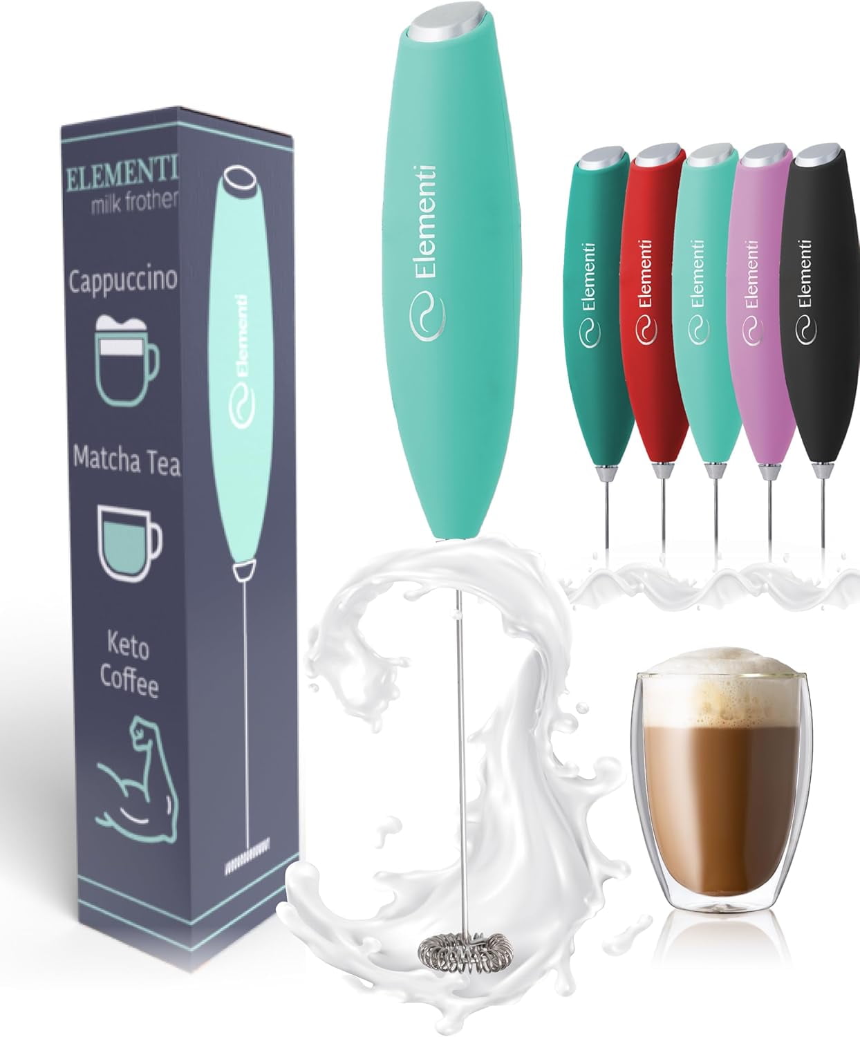 Milk Frother Wand - Powerful Hand Frother for Coffee - Handheld ...