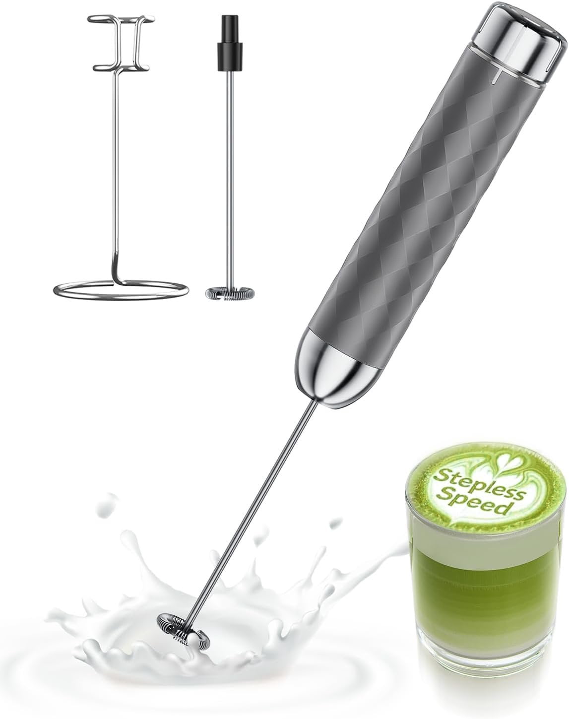 Milk Frother with Stepless Speed Control, LunaFro 2.0 Handheld Maker ...
