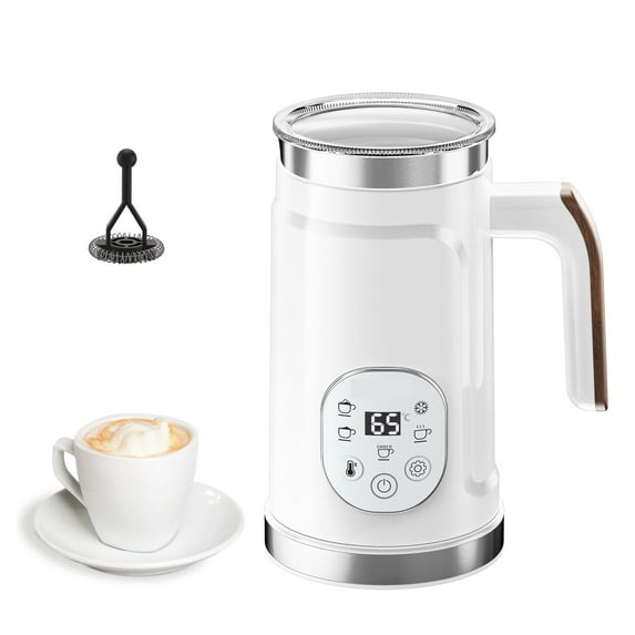 Milk Frother with Upgraded LED Display Touch Screen Hot/Cold Foam Maker ...