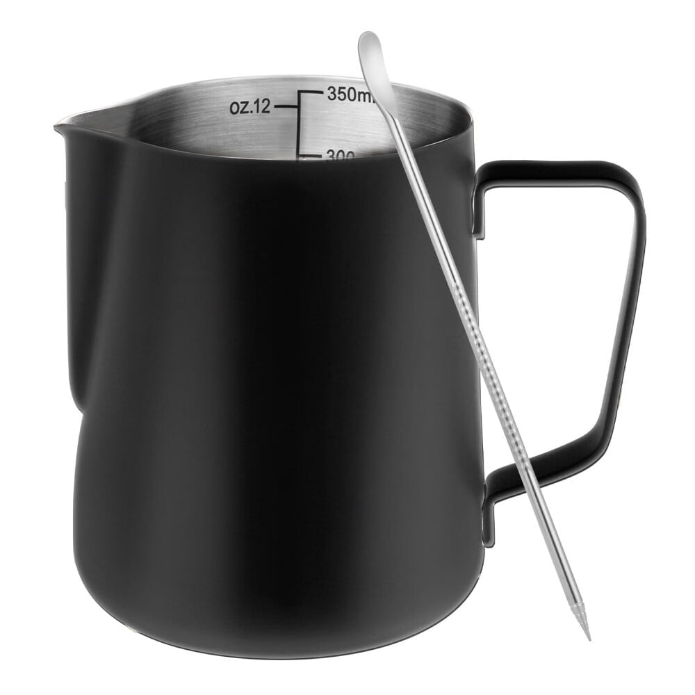 Milk Frothing Pitcher,12/20oz Milk Frother Cup with Clear Scale,304 ...