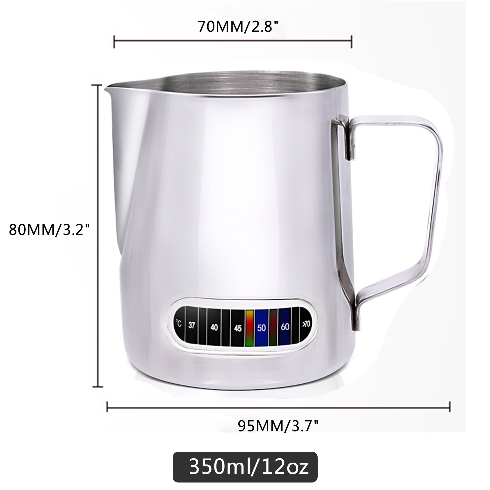 Milk Frothing Pitcher,12/20oz Pitcher With Stainless Steel Pitcher With ...