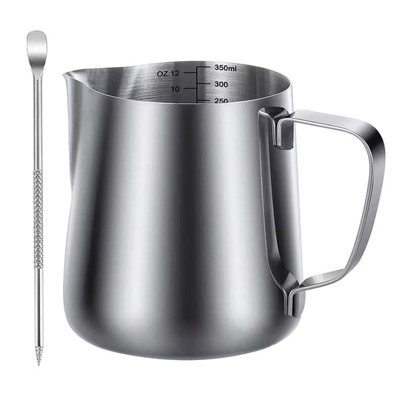 Milk Frothing Pitcher, 350ML/12oz Stainless Steel Jug for Coffee ...