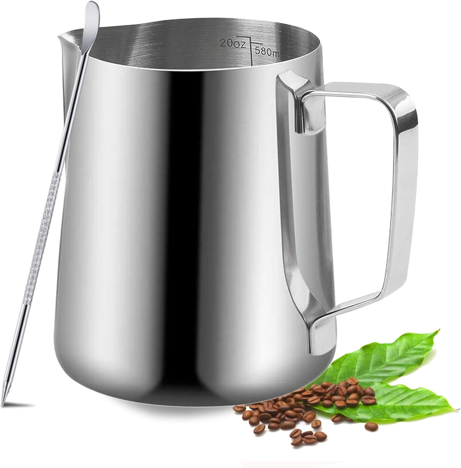 Milk Frothing Pitcher, 350ml/600ml (12oz/20oz) Milk Frother Cup ...