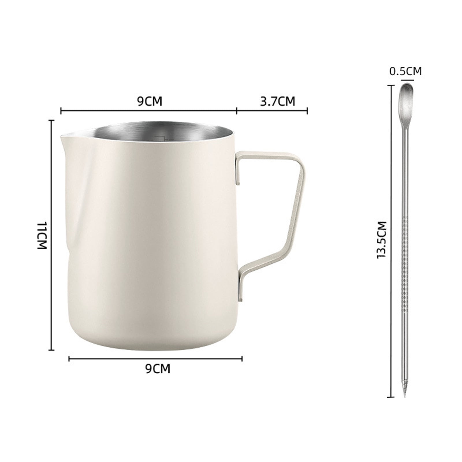 Milk Frothing Pitcher, 350ml or 600ml Stainless Steel Milk Frothing Pitcher Steaming Pitcher ...