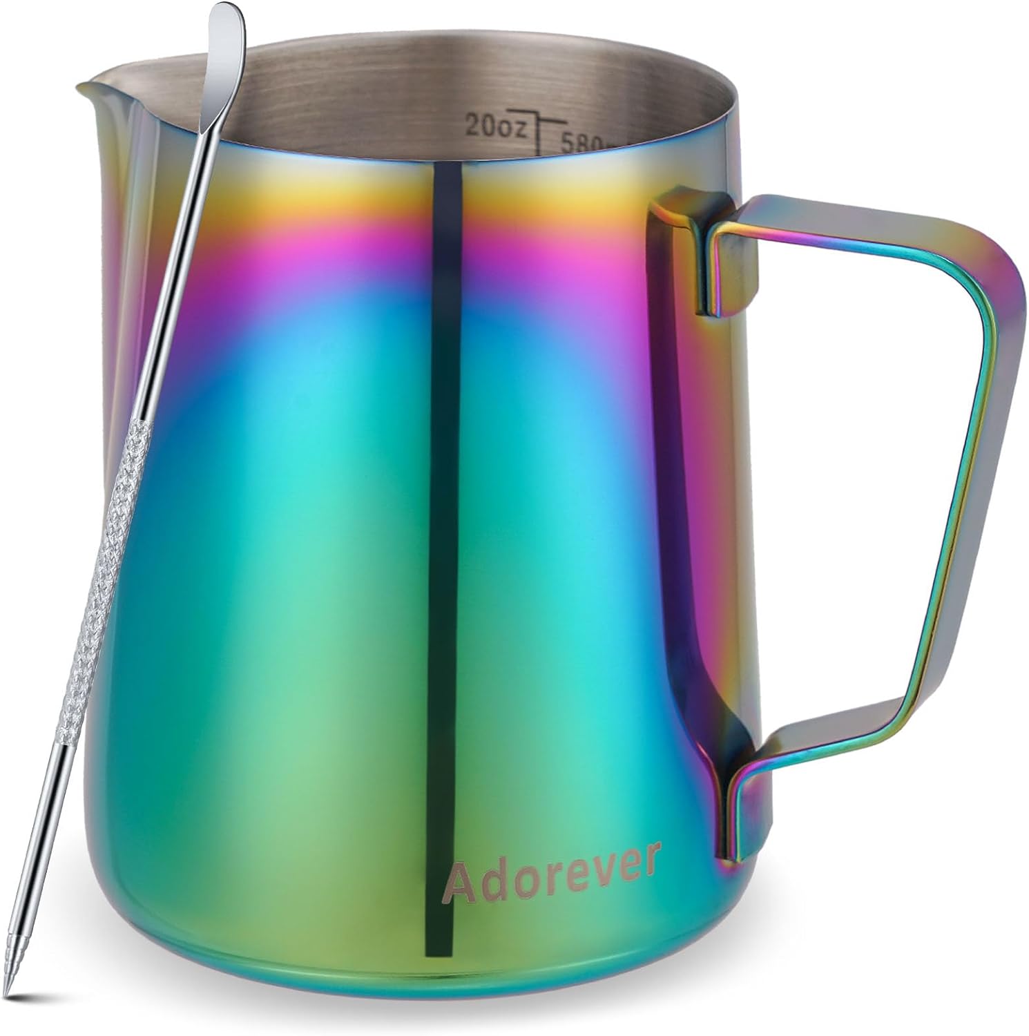Milk Frothing Pitcher Colorful 600ml (20oz) Steaming Pitchers Stainless ...
