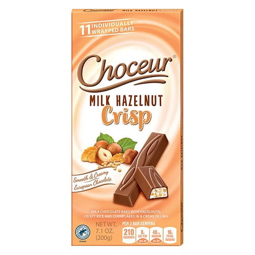 Choceur Milk Hazelnut Crisp Filled Mini Chocolate Bars, 7.05 oz ...