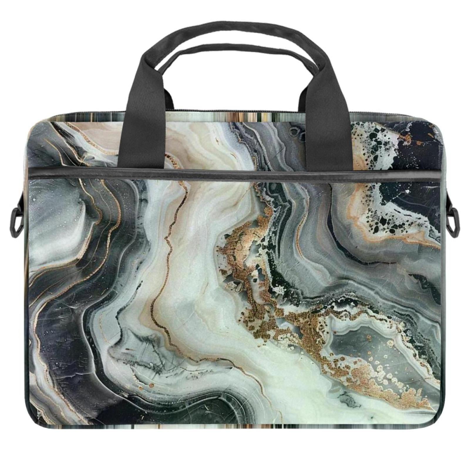 Milk Marble Texture Laptop Shoulder Messenger Bag Briefcase Messenger ...