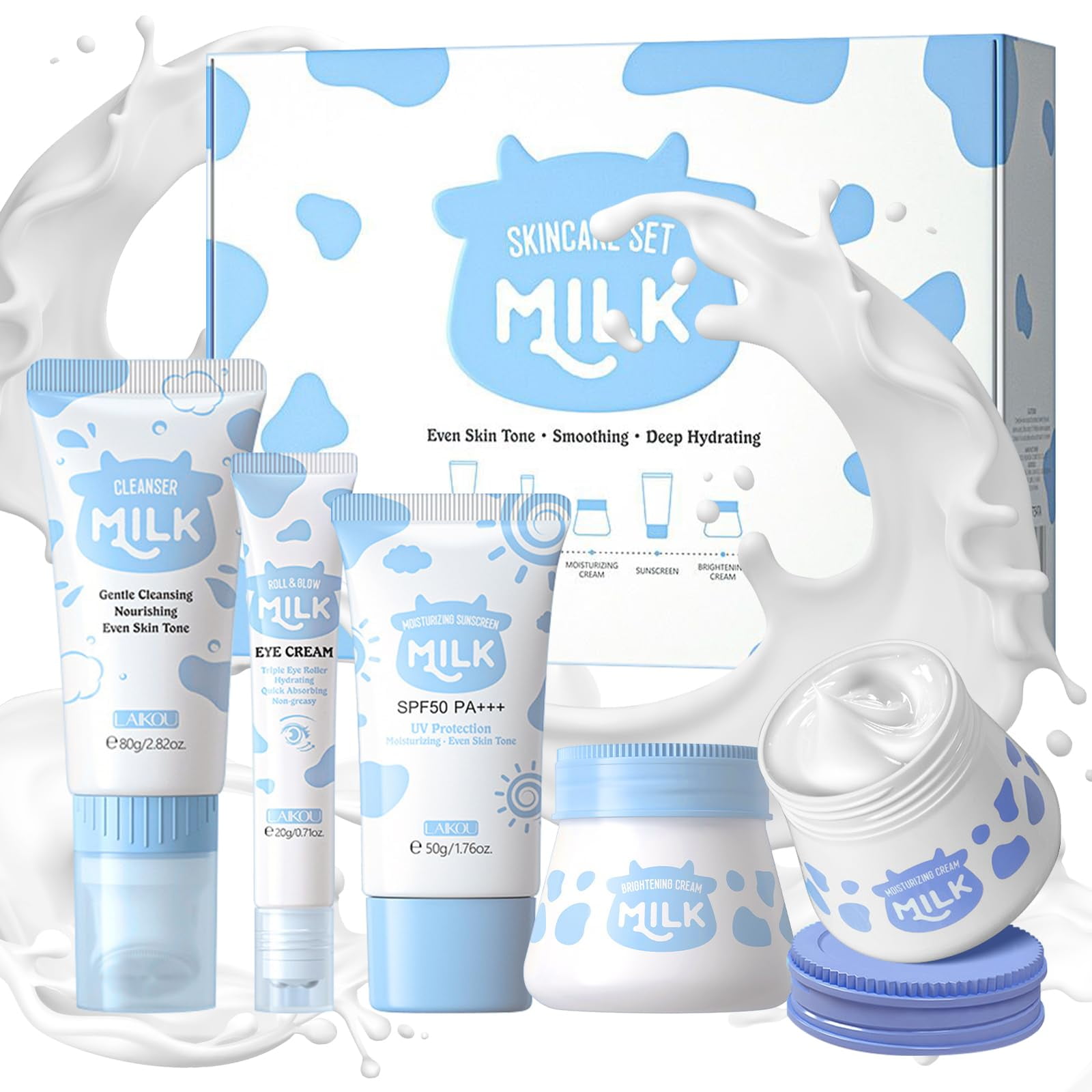 Milk Skincare Set for Women & Girls, Moisturizing Skin Set, 5-In-1 ...