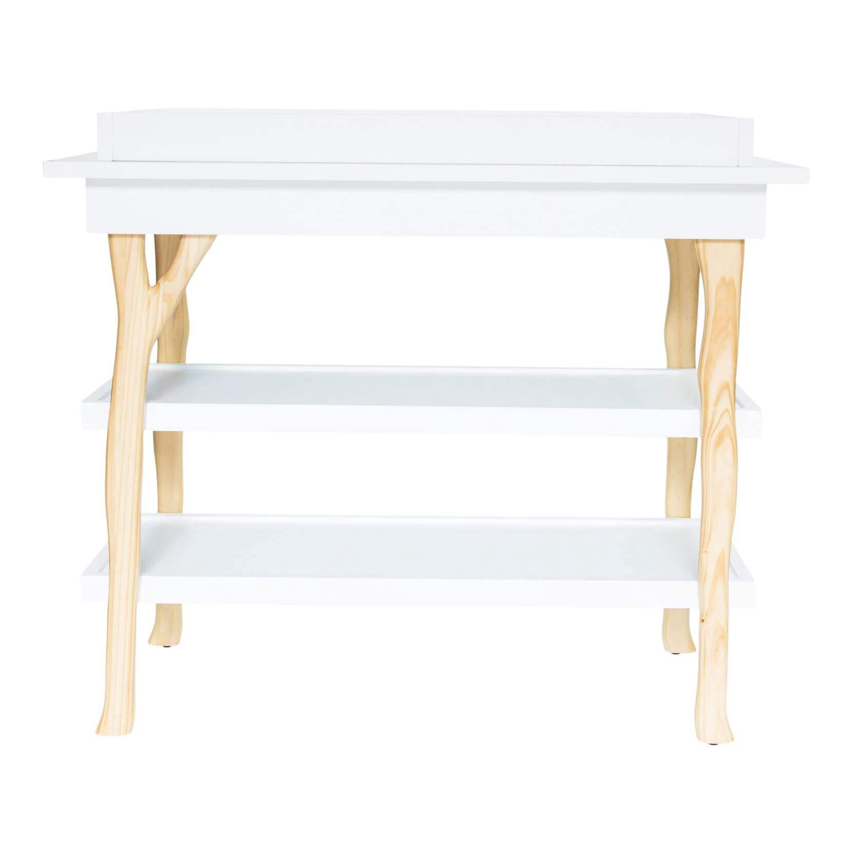 Milk Street Baby Branch Open Shelf Changing Table in Natural with Snow ...