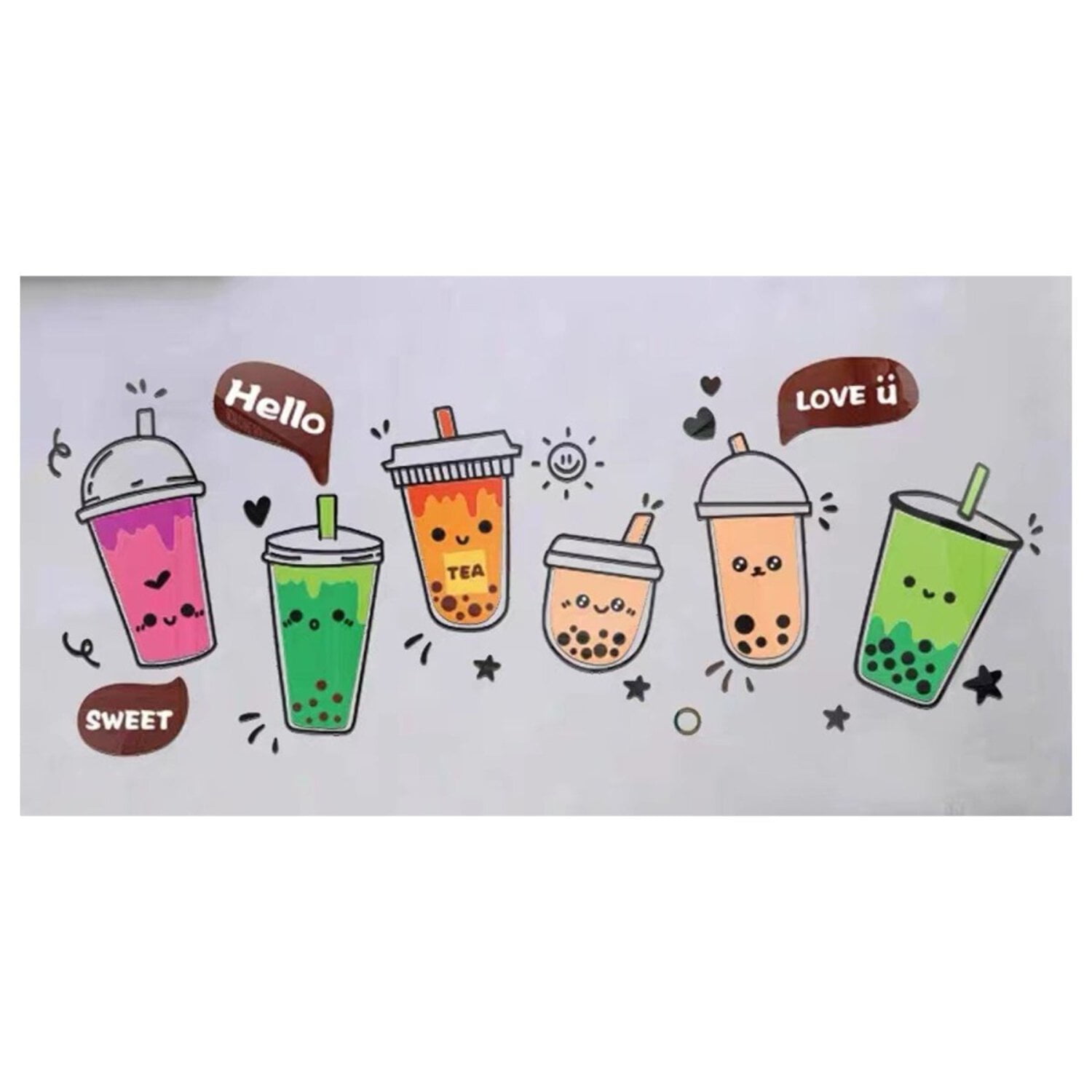 Milk Tea Boba Shop Cafe Wall Decor Fancy Boba Decoration - Walmart.com