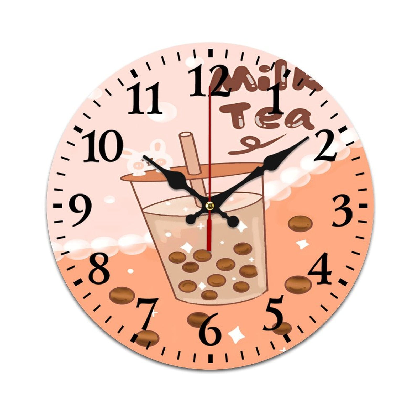 Milk Tea Drink Cute Design Wall Clock Modern Design Clocks Wall Hanging ...