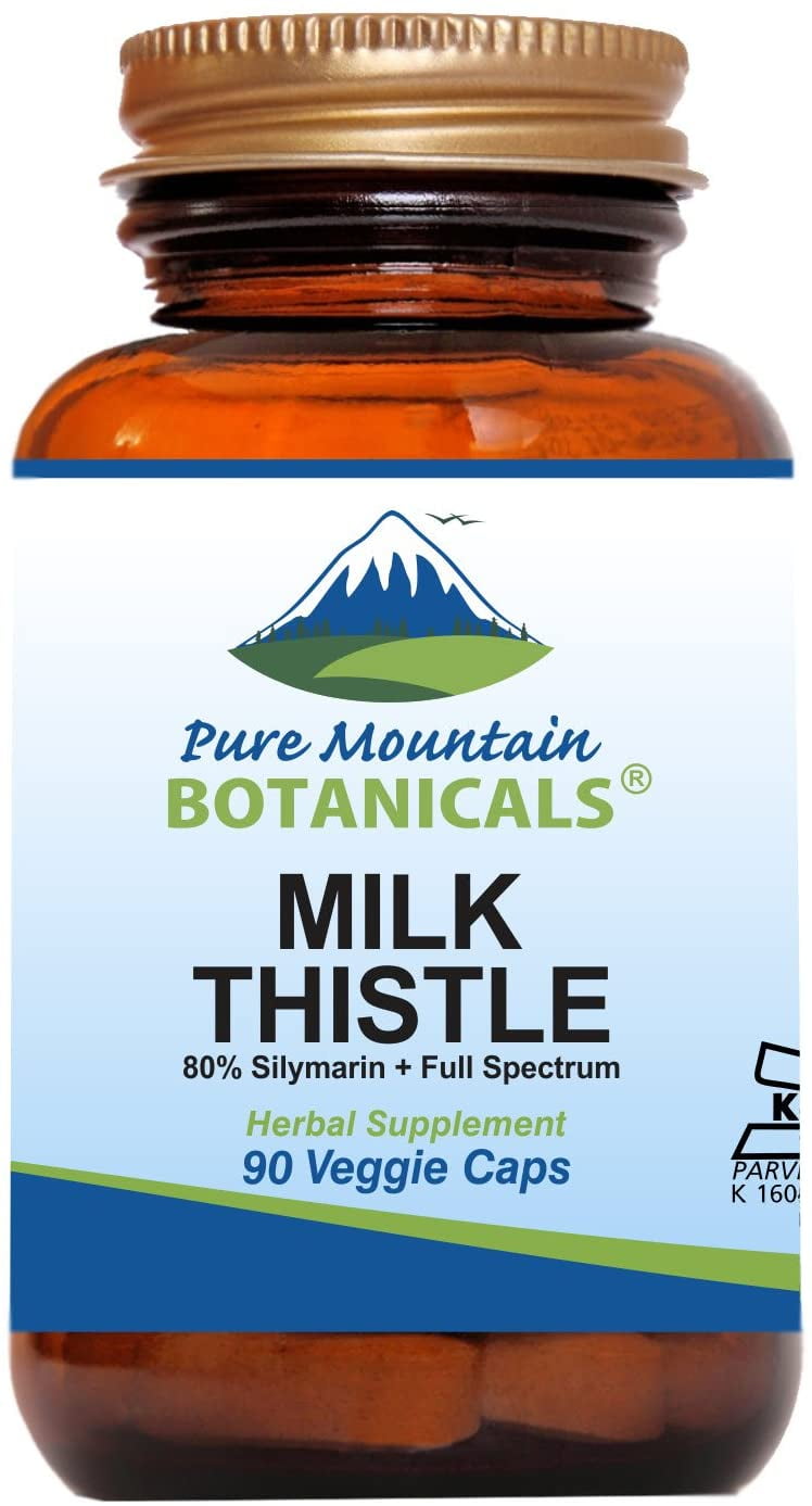 Milk Thistle Capsules 90 Kosher Vegan Caps With Organic Milk Thistles
