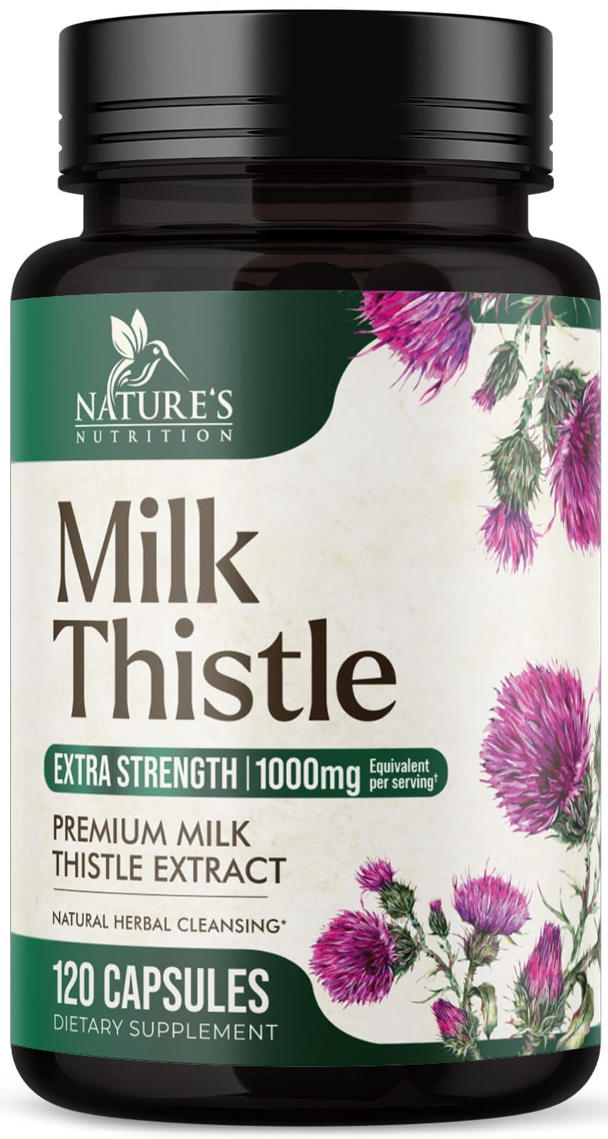 Milk Thistle Supplement - Max Strength 1000mg for Liver Cleanse Detox ...