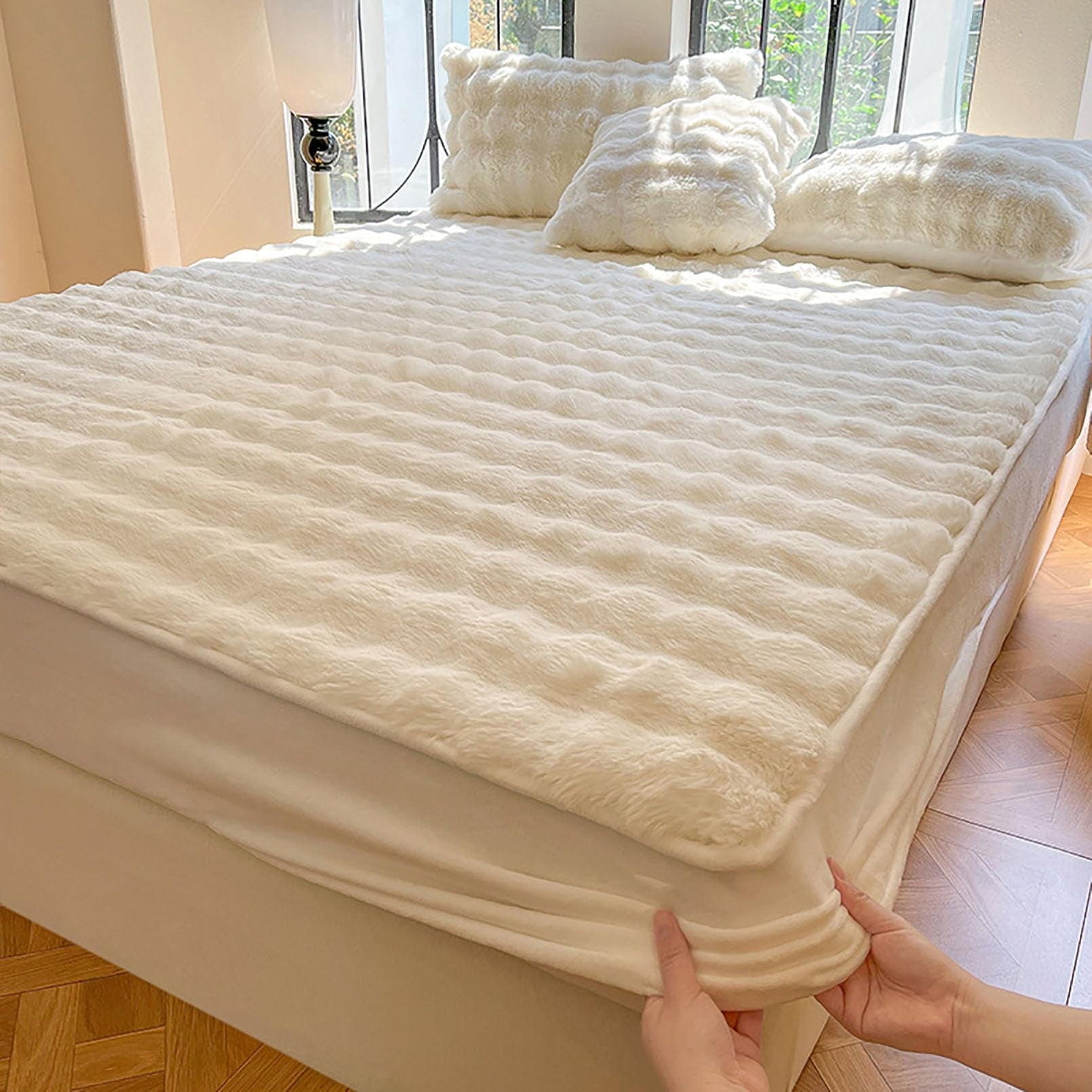 Milk Velvet Bedding Fitted Sheet Mattress Cover, Mattress Protector ...