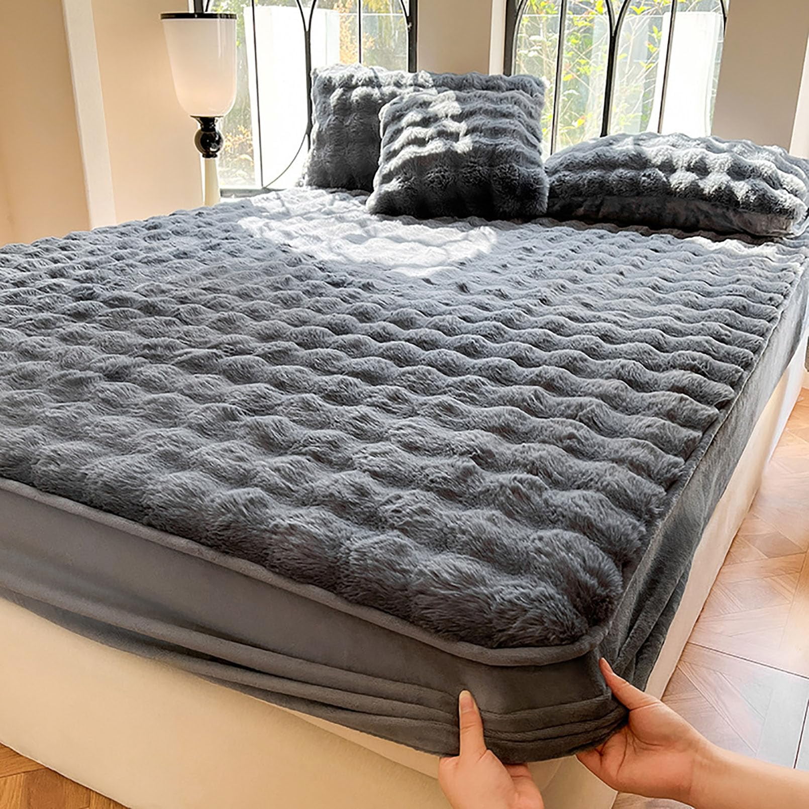 Milk Velvet Bedding Fitted Sheet Mattress Cover, Mattress Protector ...