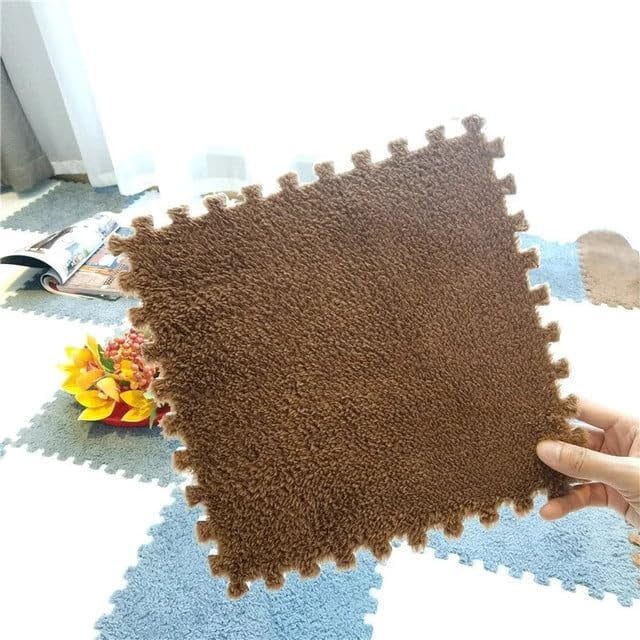 Milk Velvet Patchwork Rugs, 30 * 30 * 1cm Milk Rugs, Carpet Puzzle Mats ...