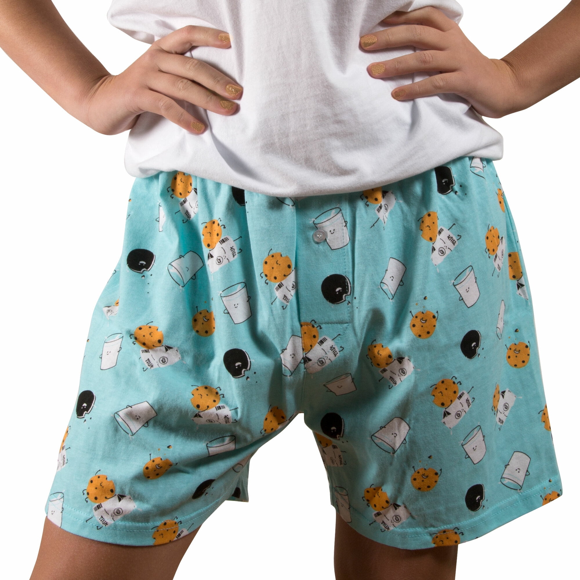 Pavilion Gift Company - Milk and Cookies - XS Light Blue Unisex Boxers ...