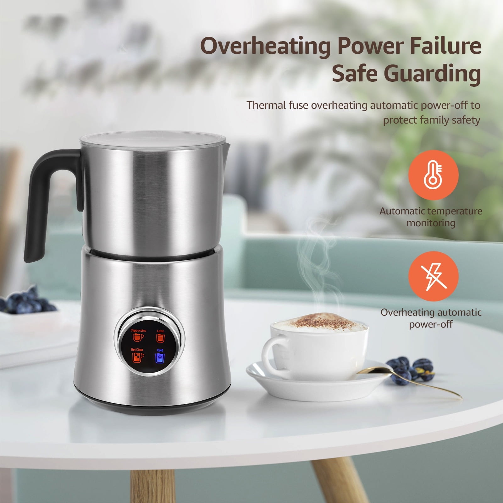 Milk bubbler, automatic electric milk bubbler and heater, electric milk ...