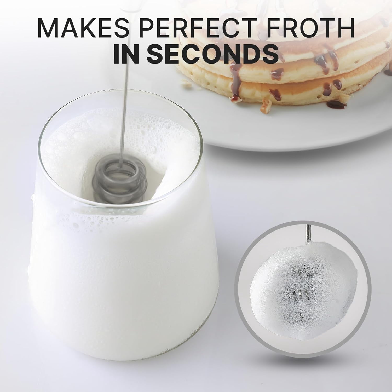 Milk frother, equipped with 4 AA King batteries - triple mixing ...
