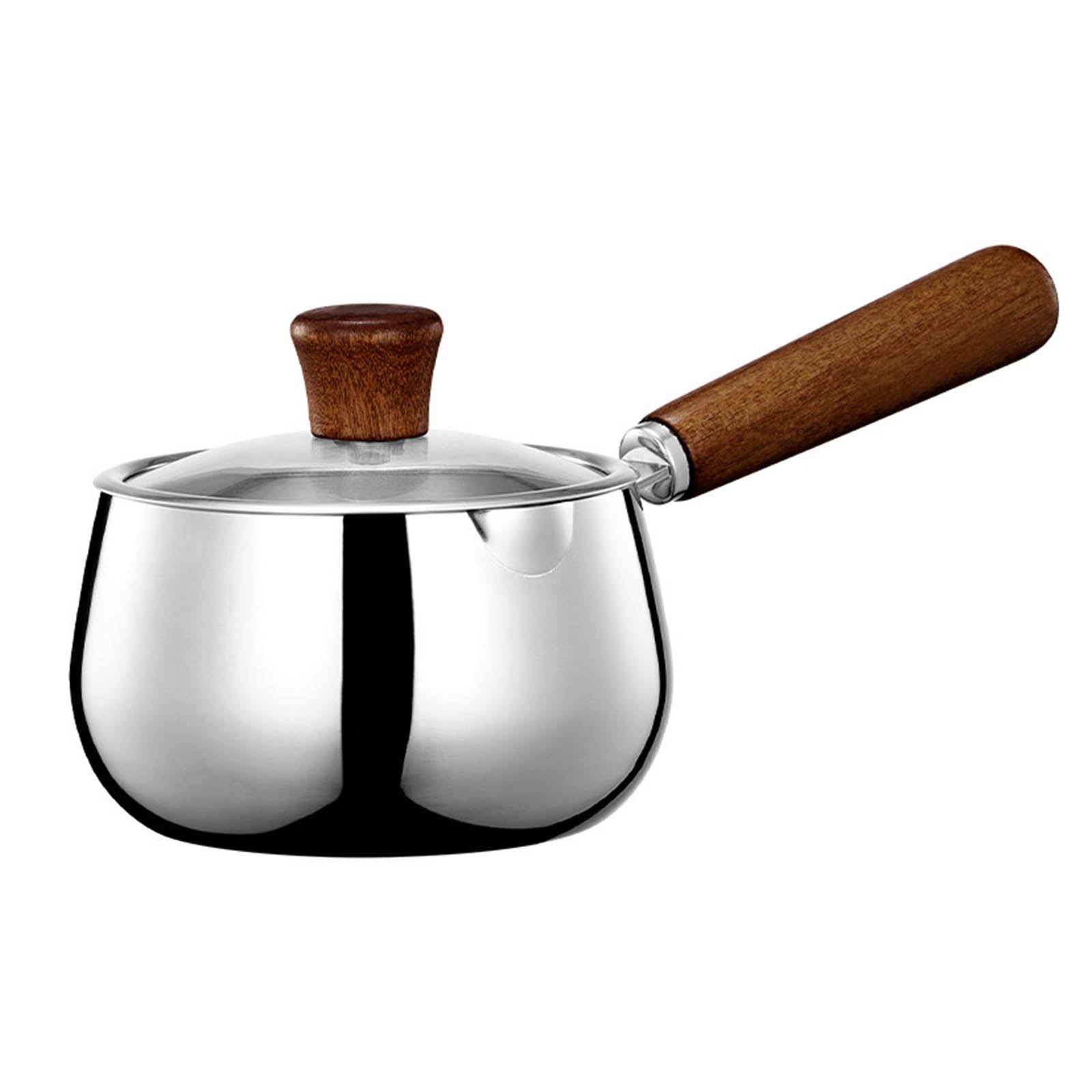 Milk pot, hot milk pot with wooden handle, mini soup pot, stainless ...