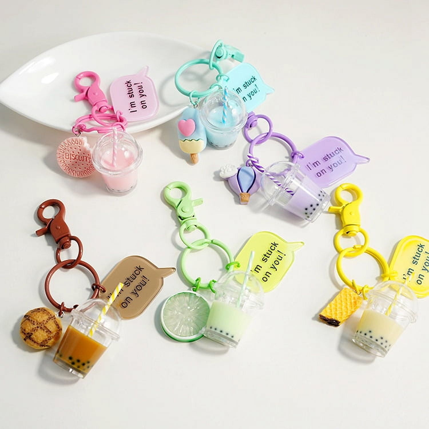 Cute Floating Bear Backpack Car Key Pendant Kids Girls Women Acrylic ...