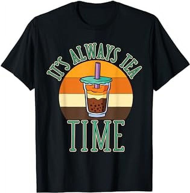 Milk tea time black tapioca drink bubble tea cafe teashop T-Shirt ...