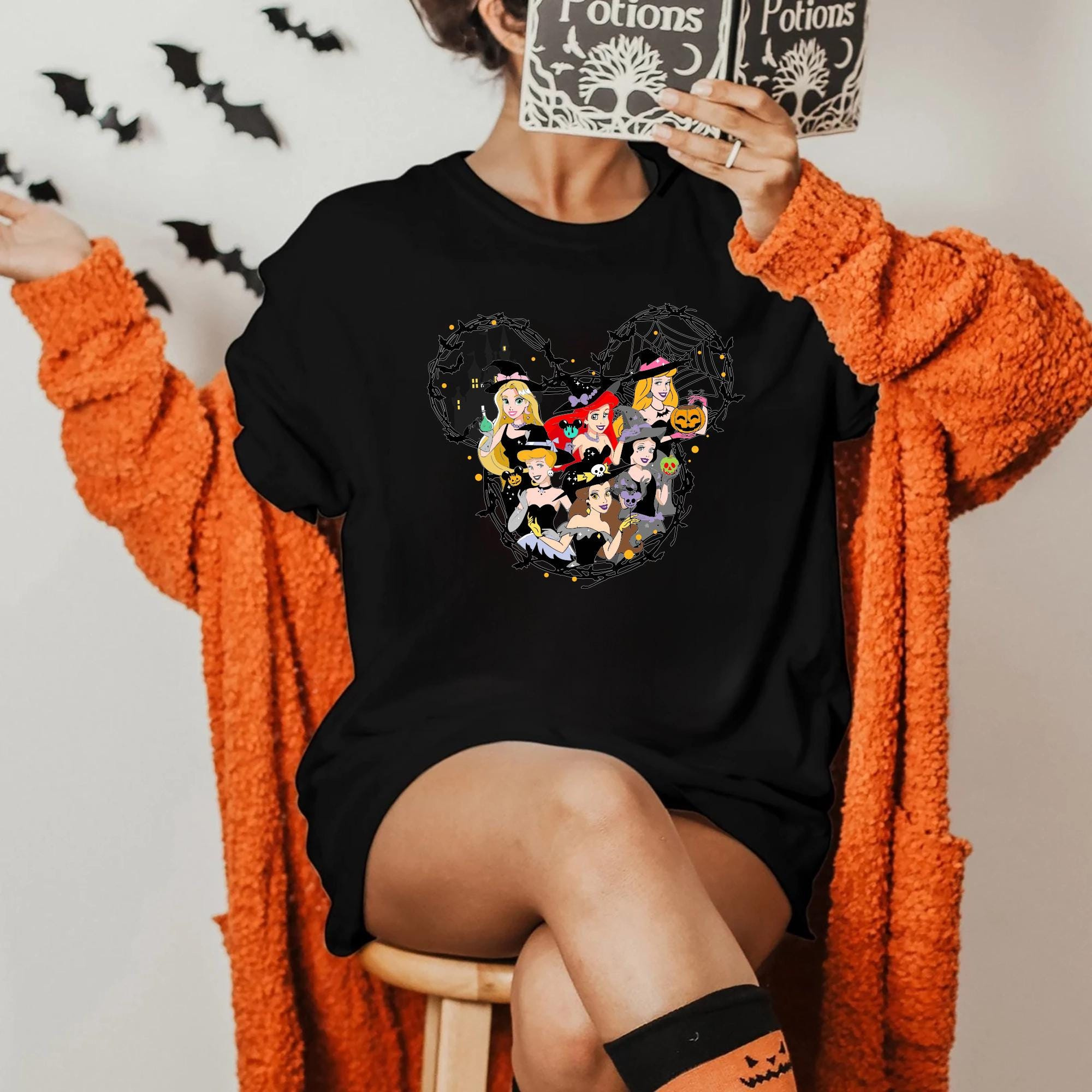 MilkCho Disney Halloween Princess Shirt, Princess characters, Halloween ...
