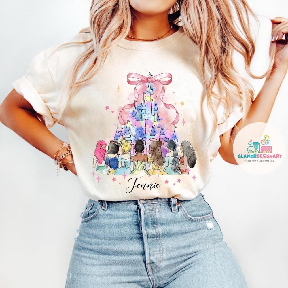 MilkCho Disney Princess Shirt, Watercolor Princess Shirt, Disney ...