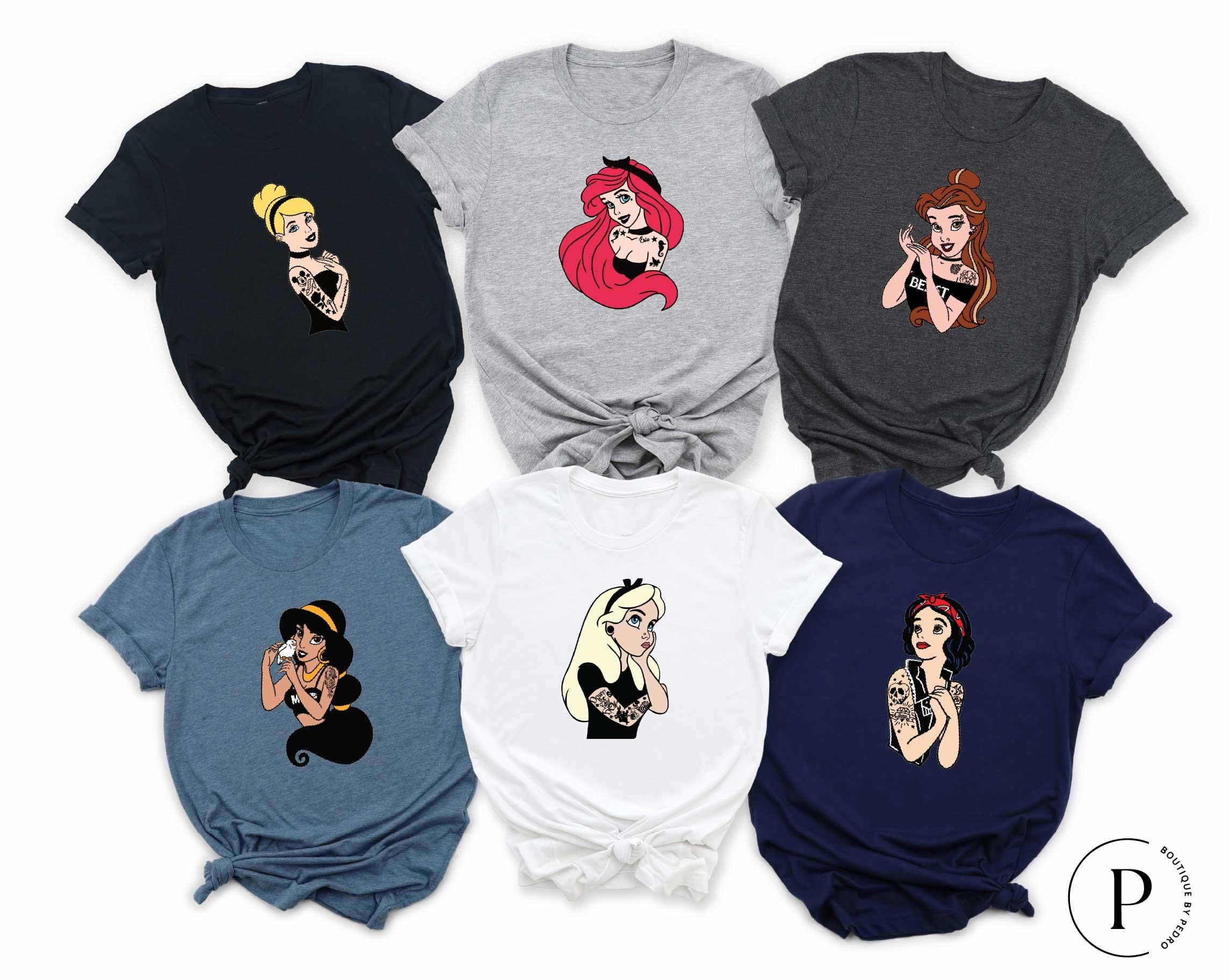 MilkCho Disney Tattooed Princesses Shirt, WDW Princesses Tee, Disney ...