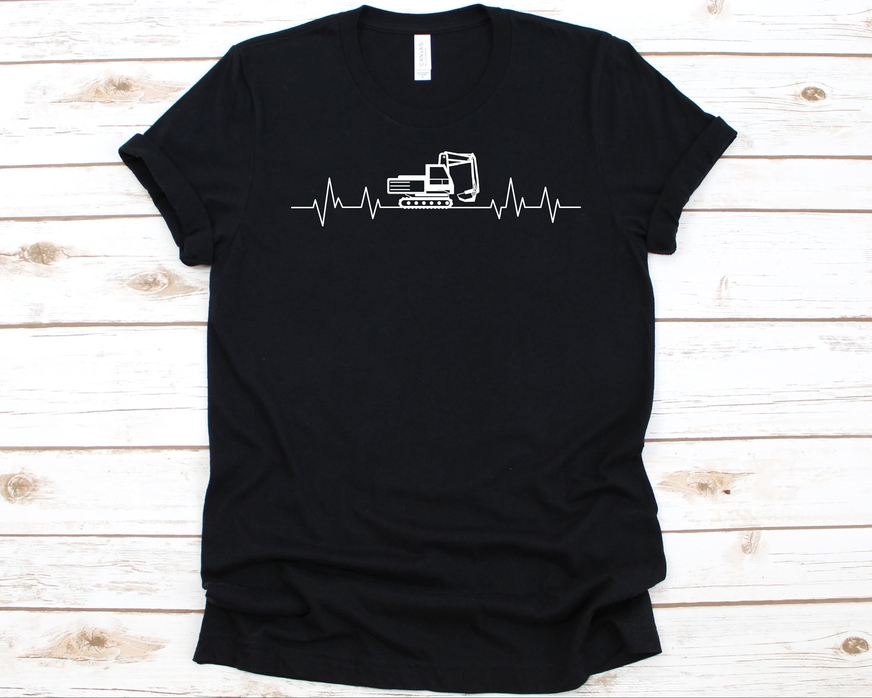 MilkCho Excavator Heartbeat Shirt, Gift For Construction Workers ...