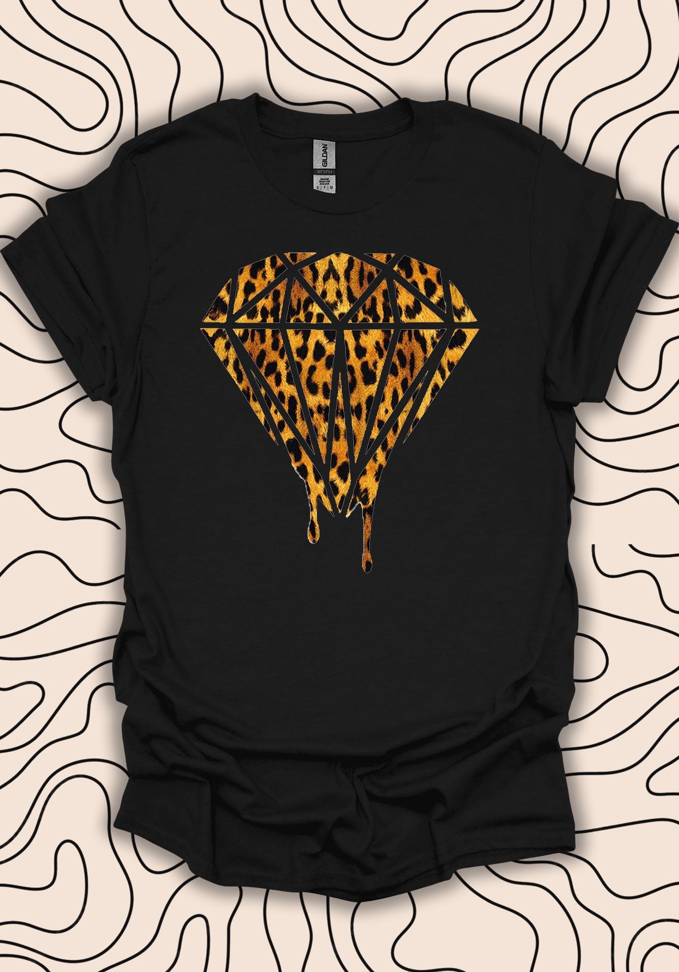 MilkCho Leopard Print Diamond T-Shirt – Stylish Animal Print Tee ...