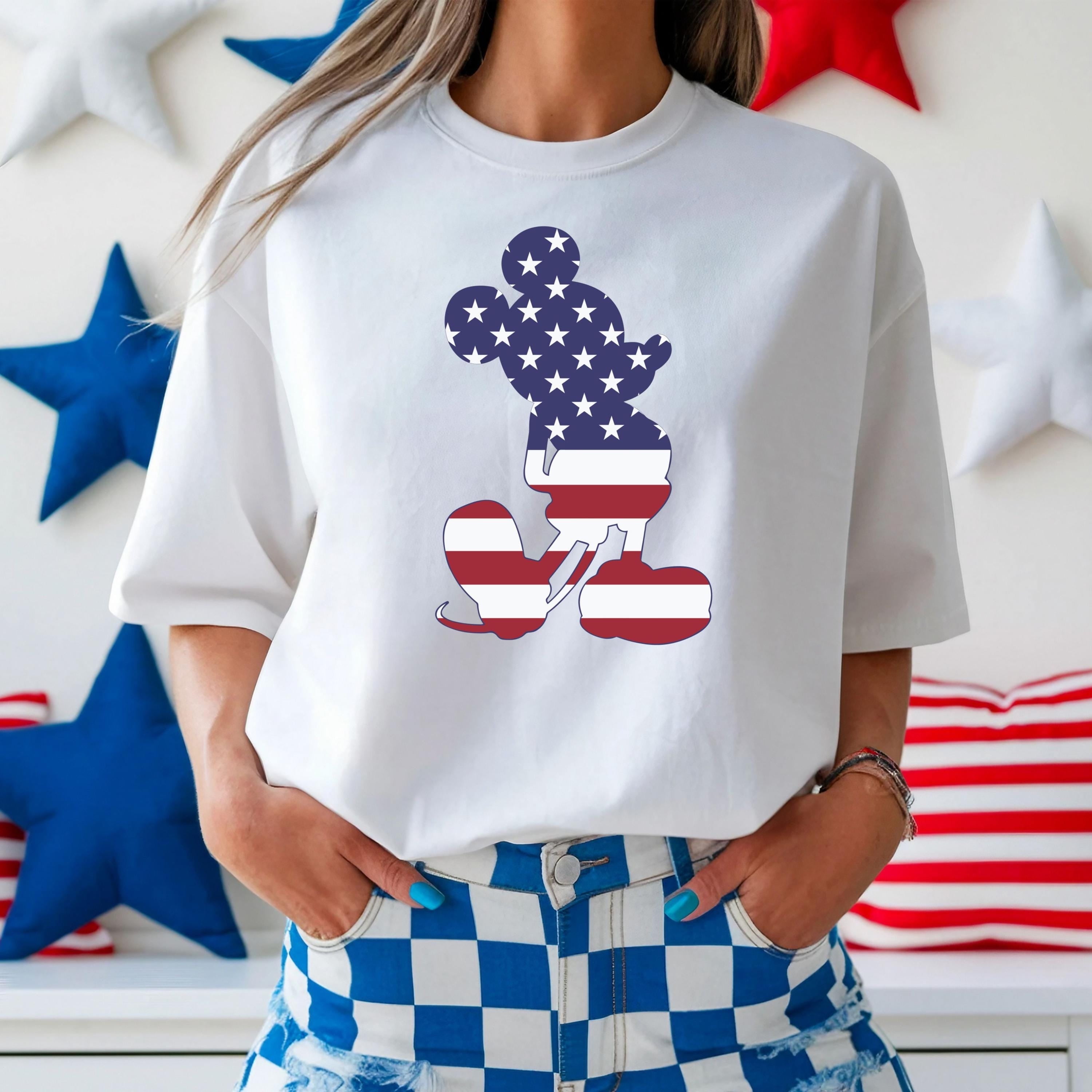 MilkCho Mickey Mouse USA Flag Shirt, Mickey America T-Shirt, Disney 4th ...