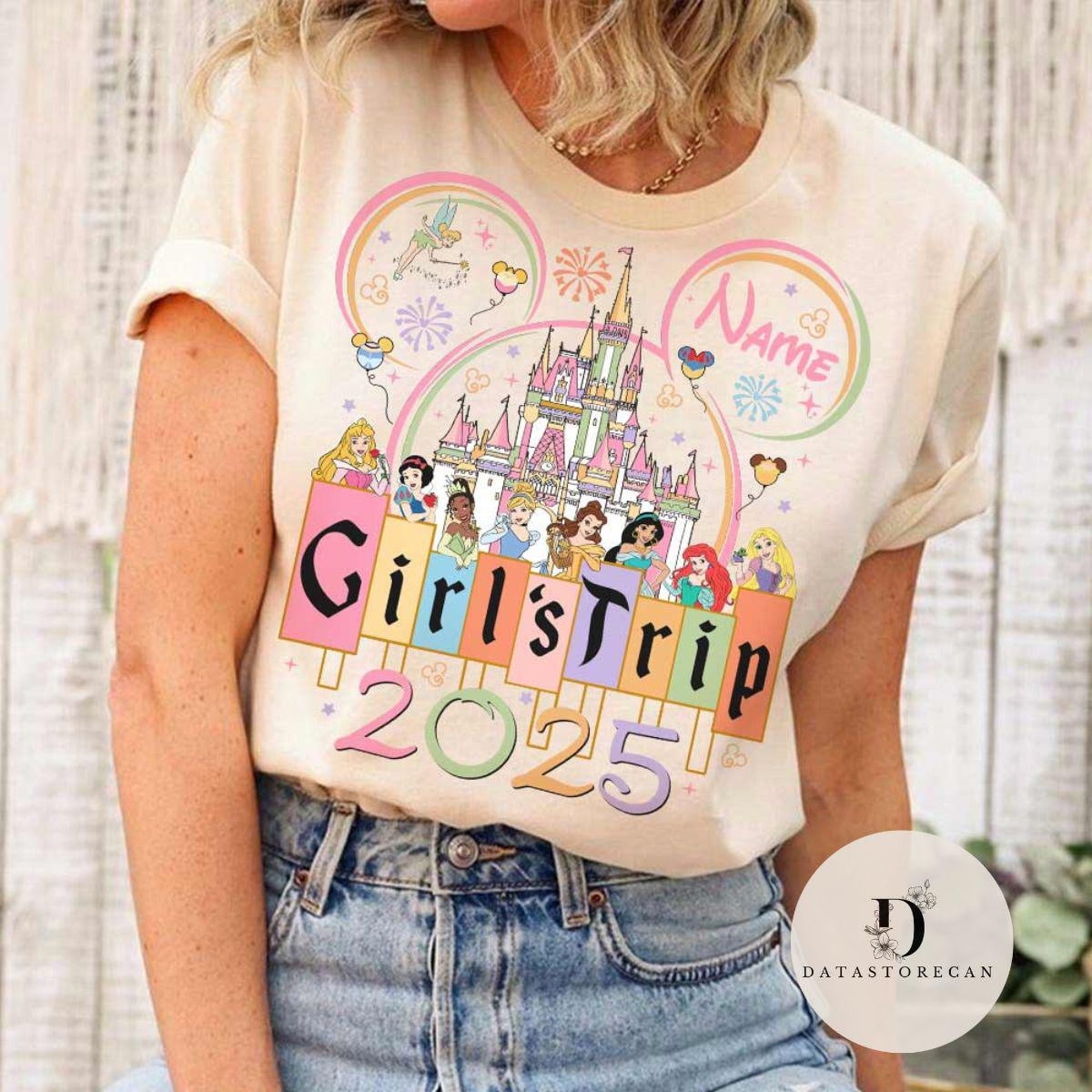 MilkCho Personalized Disney Princess Girl's trip 2025 shirt, WDW Disneyland Magic Kingdom shirt ...