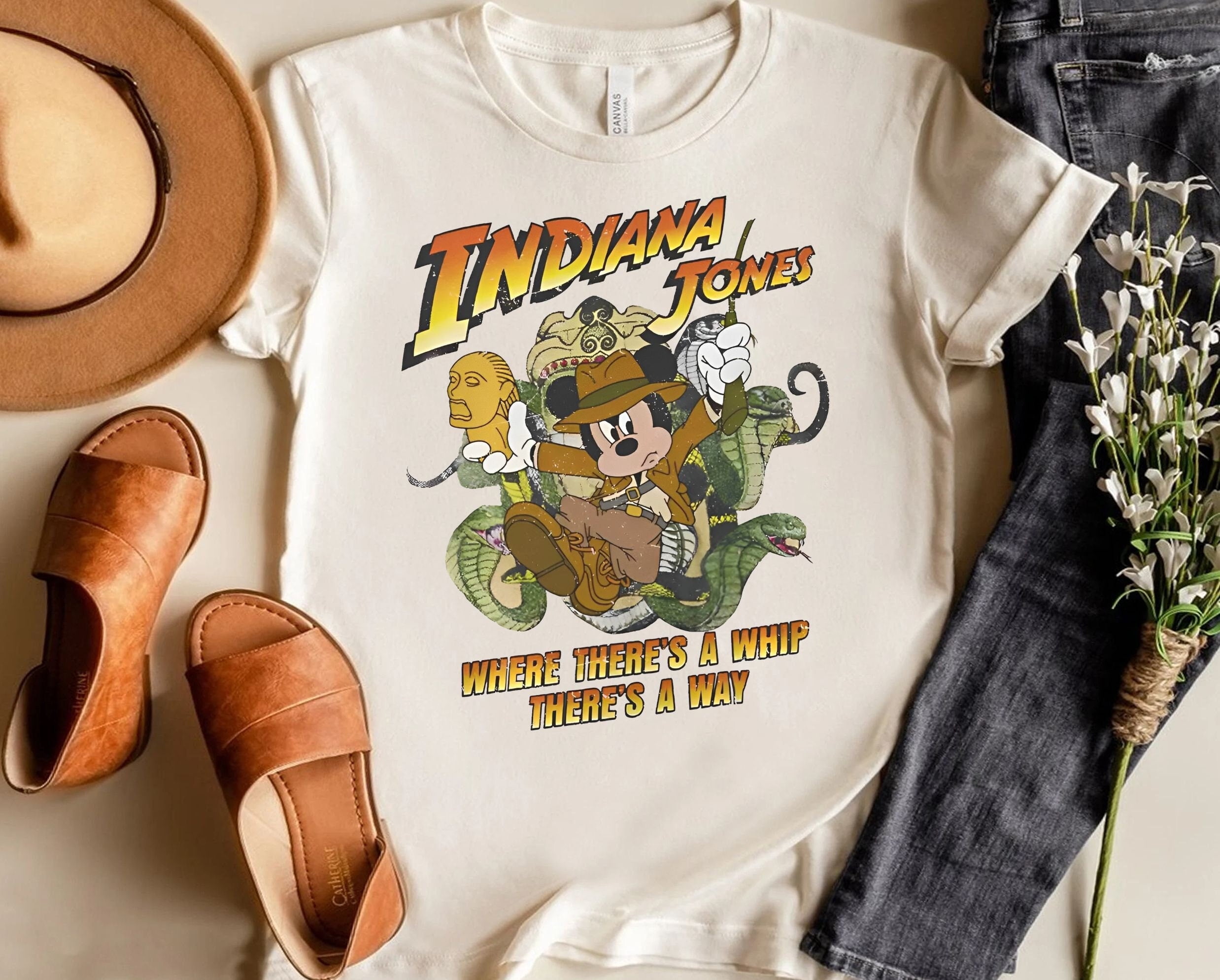 MilkCho Retro Disney Mickey Mouse Indiana Jones Adventures Shirt ...