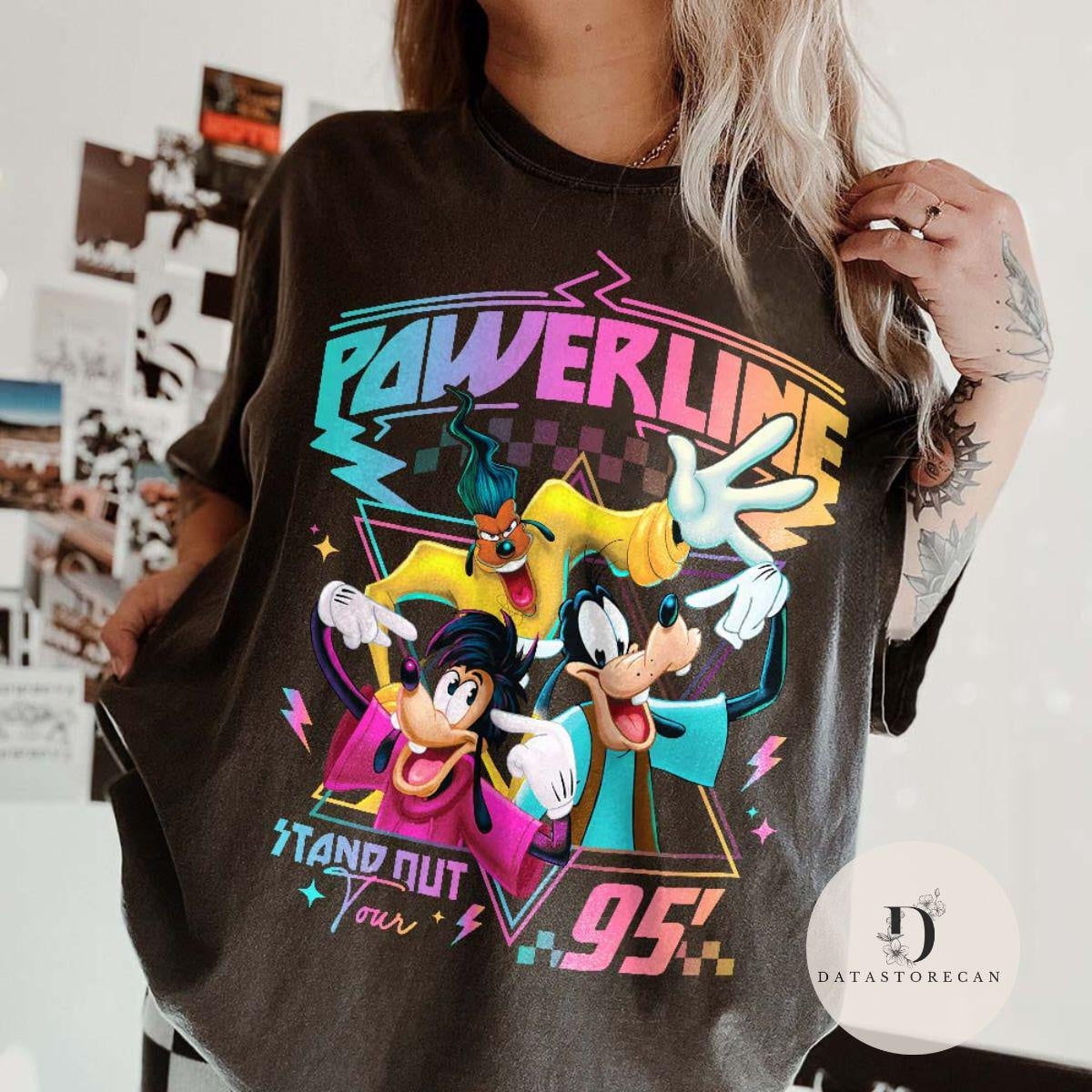 MilkCho Retro Goofy Movie Powerline Stand out World Tour Shirt, Max ...