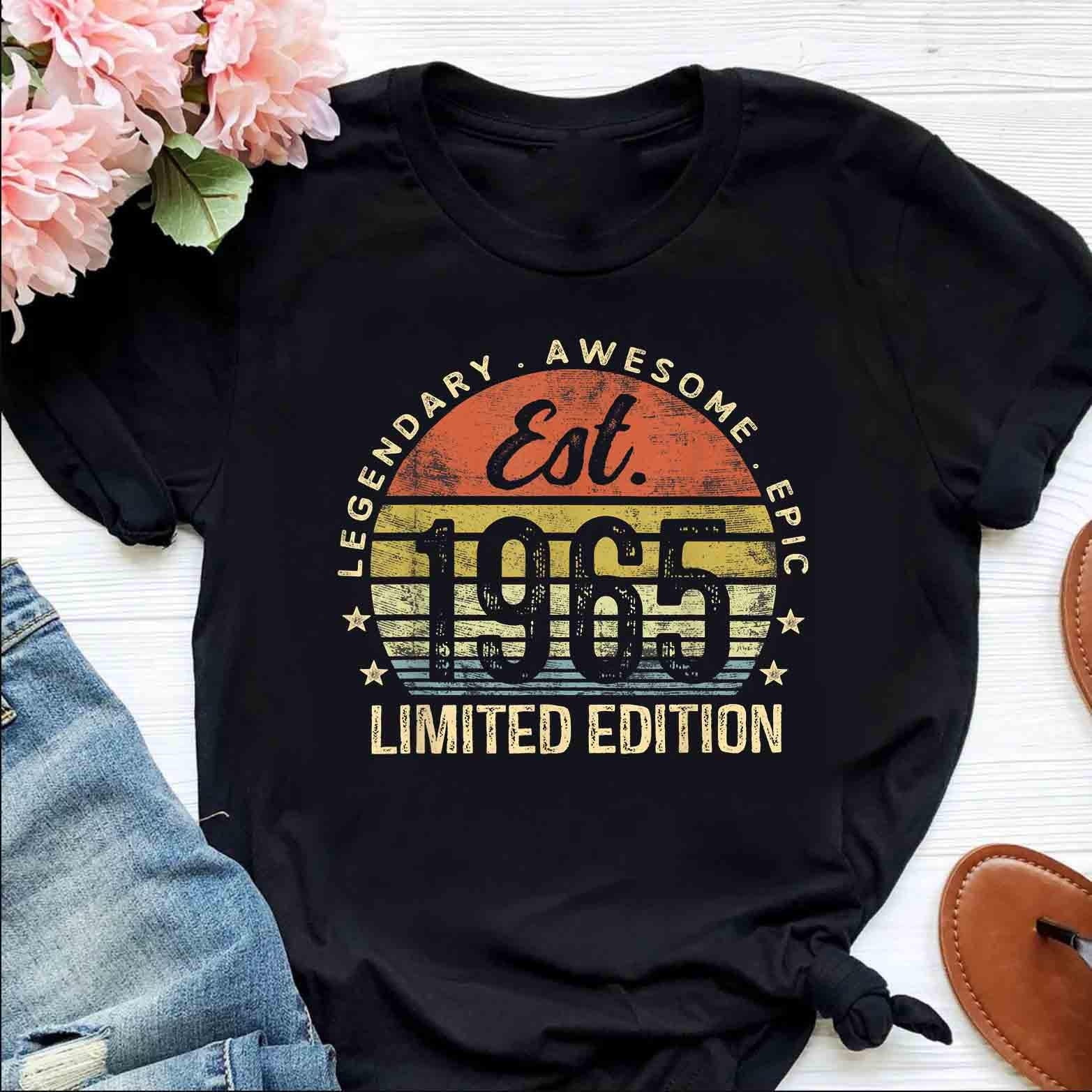 MilkCho Vintage 1965 T-Shirt 60th Birthday Gift for 2025 Those Born in ...