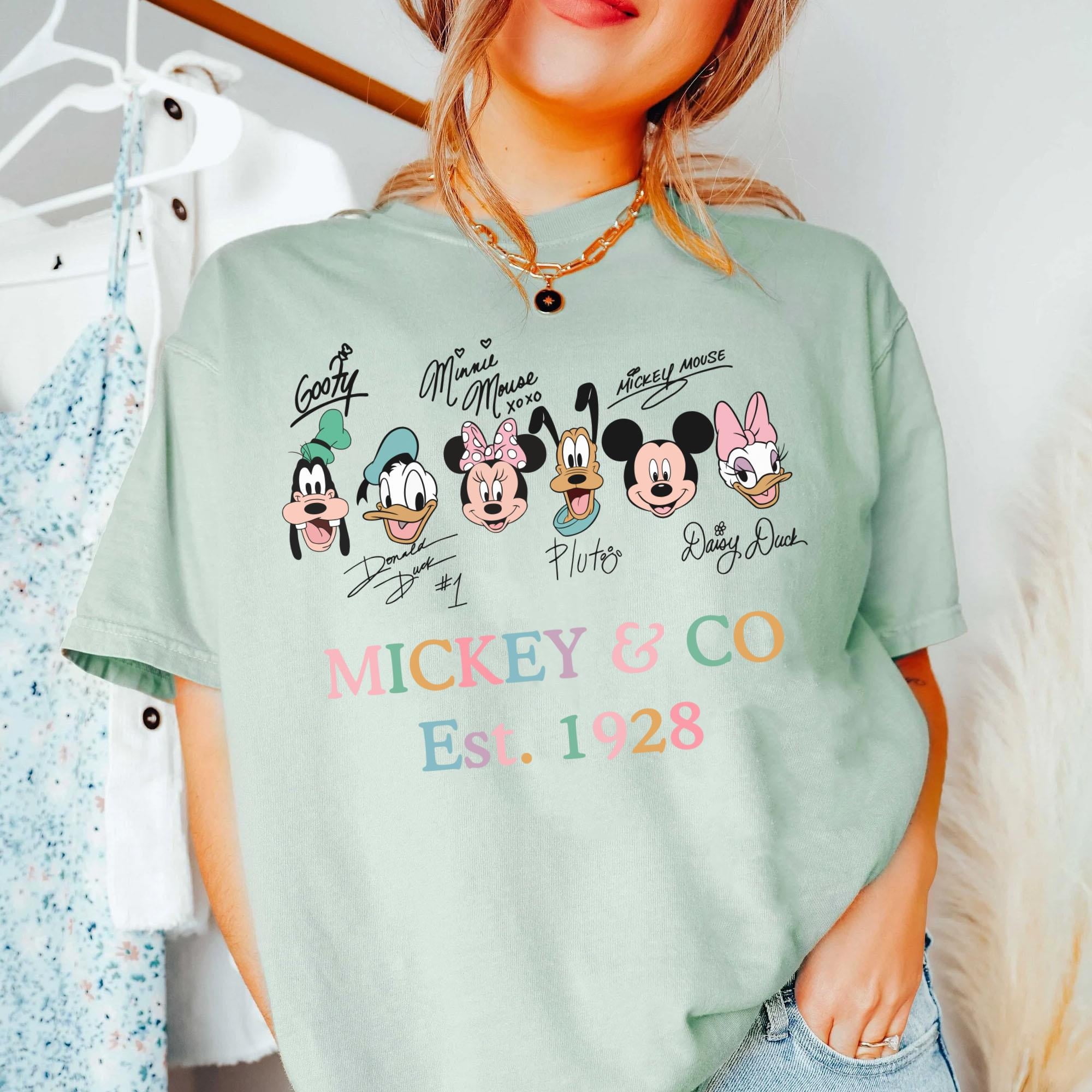 MilkCho Vintage Mickey & Co Est 1928 Pastel Color Shirt, Disney Mickey ...