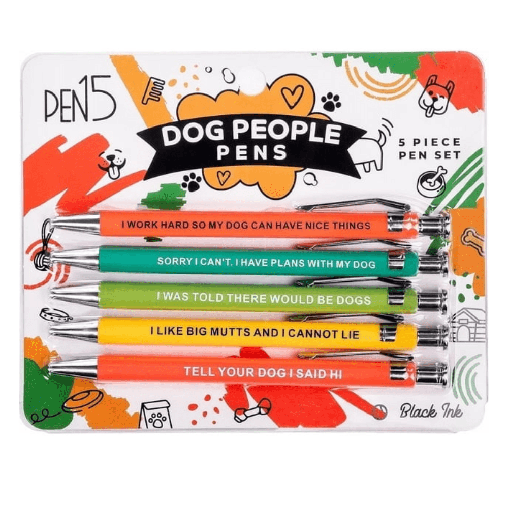 Dog People Pen Set - Funny Dog Ballpoint Pens for Dog Enthusiasts ...
