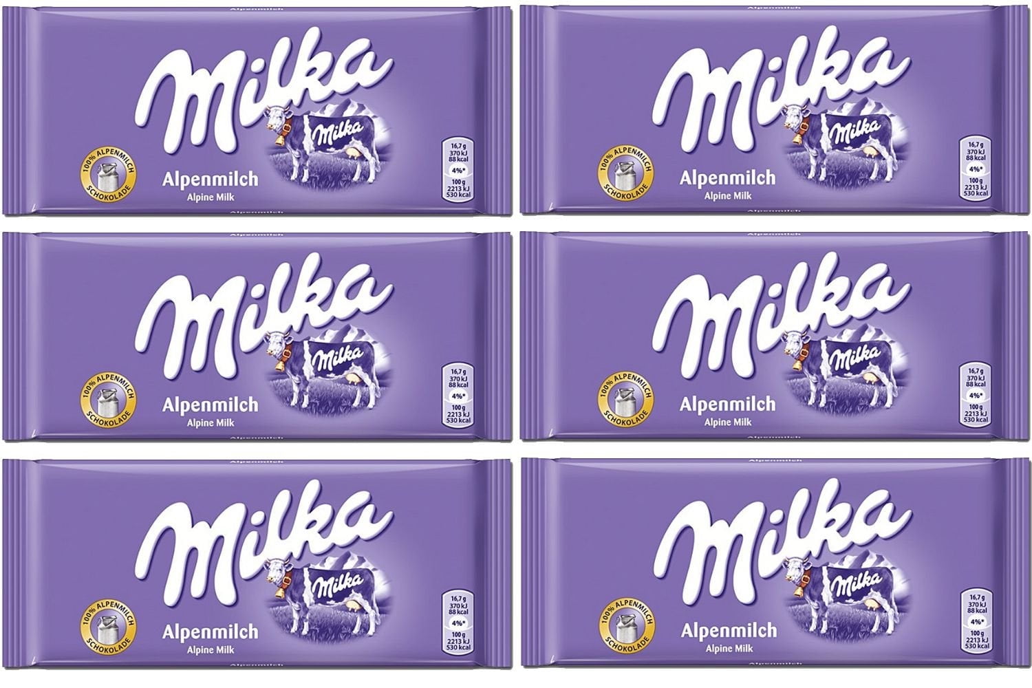 Milka Alpenmilch Alpine Milk Chocolate Candy, 100g Bar from Germany ...