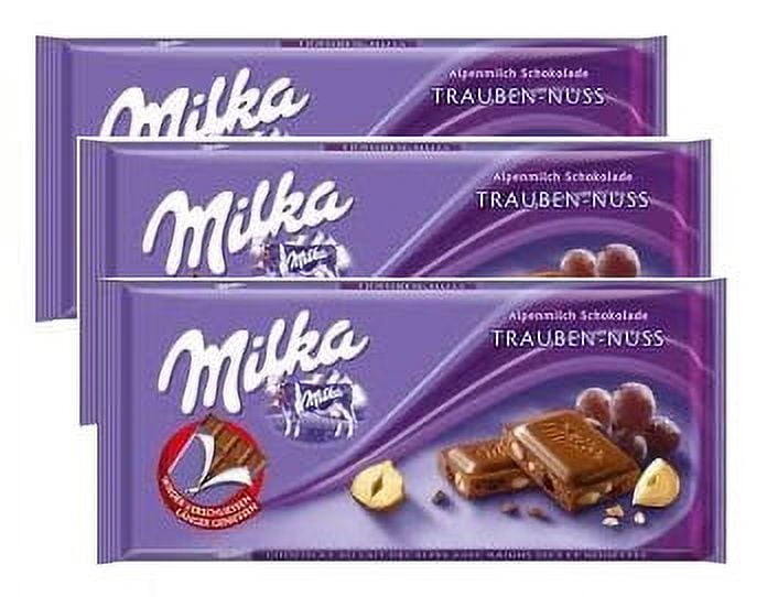 Milka (Germany) Trauben-Nuss (Hazelnut & Raisin) 3-Pack . Milk ...