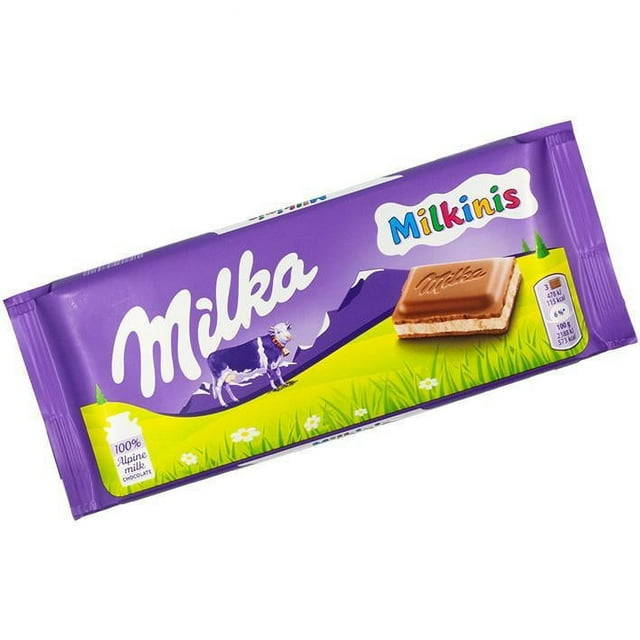 Milka Milkinis Alpine Milk Chocolate Bar 100g. (Pack of 3) - Walmart.com