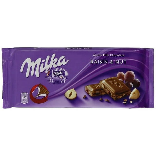 Milka Raisins Nut Chocolate Bar (Trauben-Nuss) - Walmart.com