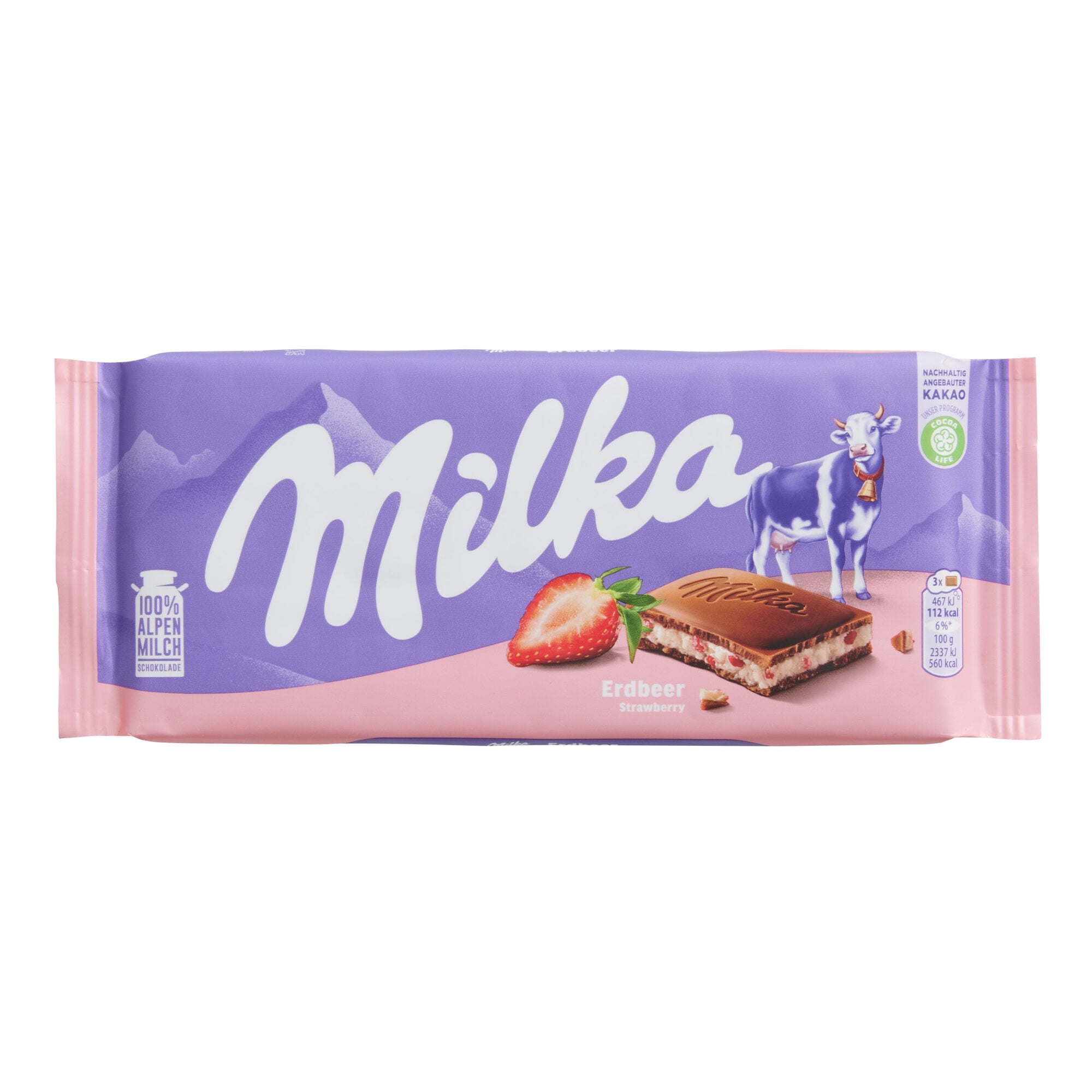 Milka Strawberry Yogurt Milk Chocolate Bar 3.52 oz. 2 each Pack of 4 ...